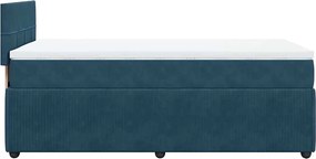 Box spring postel s matrací modrá 100 x 200 cm samet 3289966