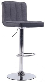 Kondela Barová židle, šedá / černá / chromovaná, HILDA