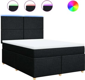 Box spring postel s matrací černá 160x200 cm textil 3293626