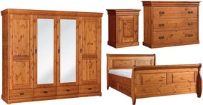 Massivo.cz Ložnice Toskania 4D (Postel 180x200)odstín Medový, masiv, borovice