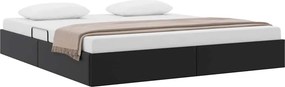 Postel s úložným prostorem Černá 183 x 213 cm Umělá kůže 3369978
