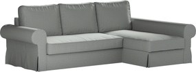 Potah na pohovku IKEA Backabro rozkládací se šezlongem barva modrá látka pletený vzor