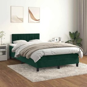 Box spring postel s matrací tmavě zelená 120x190 cm samet 3269852