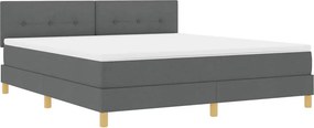 Postel s boxspringem s polštářem Tmavě šedá 180 x 200 cm textil 3338938