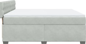 Box spring postel s matrací světle šedá 180x200 cm samet 3288684