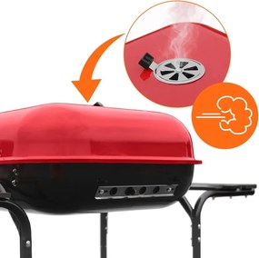 Velaco Zahradní gril na dřevěné uhlí VL02 Red