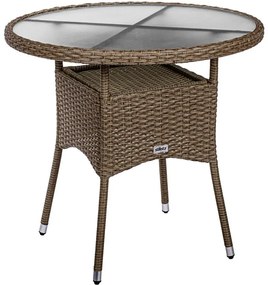 Stilista 90617 STILISTA Polyratanový stolek, 80 x 80 x 75 cm, krémový