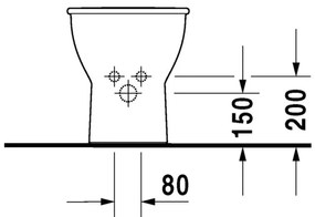 Duravit Darling New - Stojící bidet, 1 otvor pro armaturu propíchnutý, 37 x 63 cm, bílý 2251100000