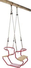 SwingKing Dvoumístná houpačka typu gondola pro kulatinu červená, 92 x 44 x 53 cm