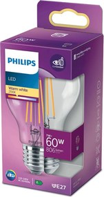 Philips Classic LED žárovka E27, 7 W, 806 lm, 2700 K, čirá