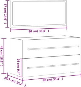 vidaXL Koupelnová skříňka se zrcadlem kompozitní dřevo [833881] Barva: Betonová šedá