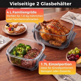 Costway Přenosná vzduchová fritéza 6-in-1 Fritování a pečení na vzduchu 4 L