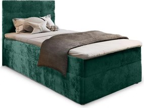 Čalouněná postel boxspring GLORIEN VELVET 80x200 cm tmavě zelená Matrace: Matrace Bonell pružinová