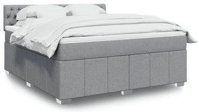 Box spring postel s matrací světle šedá 180 x 200 cm textil 3289454