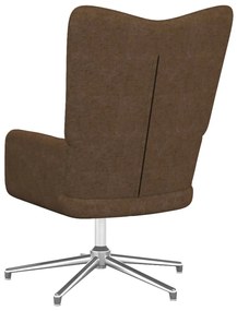 Relaxační křeslo se stoličkou hnědé textil
