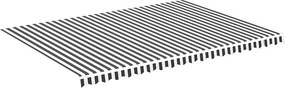 Náhradní plachta na markýzu antracitová a bílá 500 x 350 cm polyesterová 311992