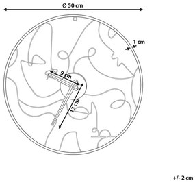 Železné nástěnné hodiny ø 50 cm černé MENTON Beliani