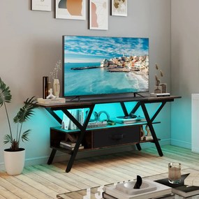 Costway Televizní stojan pro 65 palcový televizor 3 Tier Entertainment – hnědý