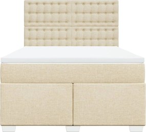 Box spring postel s matrací krémová 140x200 cm textil 3292830