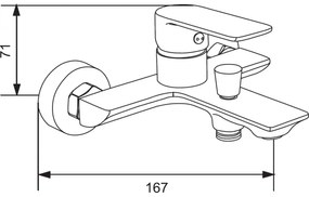 Mexen Alexa - vanová baterie, chromová, 71230-00