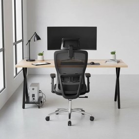 Kancelářská ergonomická židle Neoseat TASCO — látka, síť, černá, nosnost 150 kg