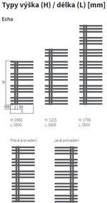 Isan Echo ELEKTRO 1215 x 500 mm koupelnový radiátor bílý