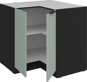 ARIA sc | dolní skříňka 90x90 DN 2F rohová s policí | 90x90 cm | černá/aquamarine