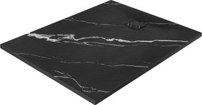 Rea Magnum Carrara, SMC sprchová vanička 80x100, černá-kamenný vzor, ​​REA-K7007