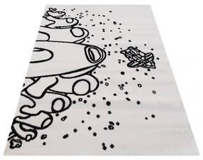 Bílý koberec s motivem kosmonautů do dětského pokoje Šířka: 160 cm | Délka: 220 cm