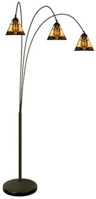Stojací lampa Tiffany Solei béžová se 3 svítidly – 200 cm