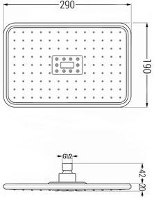Mexen příslušenství, sprchová hlavice 30 x 20 cm D-54, černá-chrom, 79754-71