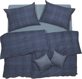 SCANquilt povlečení KLASIK kostky modrá 140 x 200/70 x 90 cm