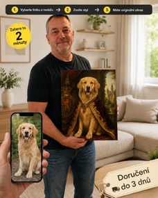 Foto obraz z vlastní fotky na plátno – Královský historický portrét mazlíčka z fotky