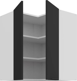 ARIA bc | horní kuchyňská skříňka 60x60 GN-72 2F (90°) rohová s policemi | 60x60 cm | bílá/černá