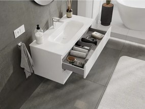 Mexen Orio, koupelnová skříňka 100 cm s umyvadlem Vela, 2 zásuvky, bílá lesklá, 91A10-10047-2-BFF00-W23M00