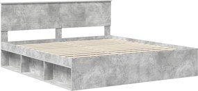 Rám postele s čelo Beton 180 x 200 cm Kompozitní dřevo 3407844