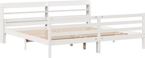 Rám postele s čelem bez matrace bílý 200x200 cm 3306693