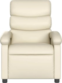 Masážní polohovací křeslo krémové, umělá kůže 3205848