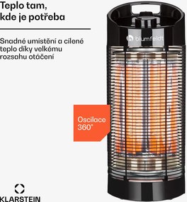Blumfeldt Heat Guru 360, infračervený ohřívač, stojanový, 1200/600 W, 2 stupně ohřevu, IPX4, černý
