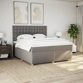 Box spring postel s matrací taupe 200x200 cm textil 3291405