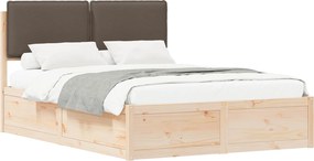 Rám postele s čalouněným čelem s čelo Taupe 160 x 200 cm 3398117