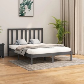 Rám postele šedý masivní dřevo 160 x 200 cm,  3106780 HangarStore.cz