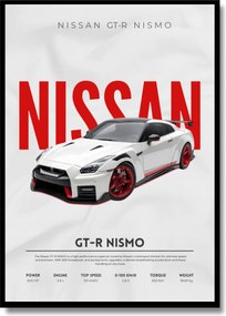 Plakát Nissan Gtr Nismo Dárek pro tatínka, automobilový průmysl v rámu A3