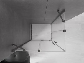Mexen Velar Duo, sprchový kout s posuvnými dveřmi 100 x 90 cm, 8mm sklo námraza, grafit broušený, 871-100-090-32-66