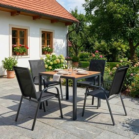 Vikio Venkovní malý zahradní set 90x90 pro 4 osoby přírodní DK301P