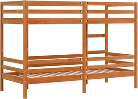 Patrová postel voskově hnědá 90x190 cm masivní borové dřevo 3284223