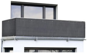 Černá plastová balkonová zástěna 500x85 cm – Maximex