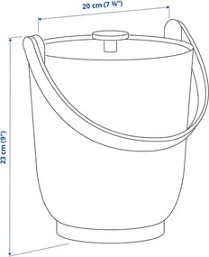 FARMARKVAST Odpadkový koš s víkem na bioodpad, šedo-zelená, 4 l