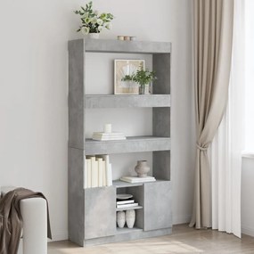 Skříň highboard betonově šedá 92 x 33 x 180 cm kompozitní dřevo