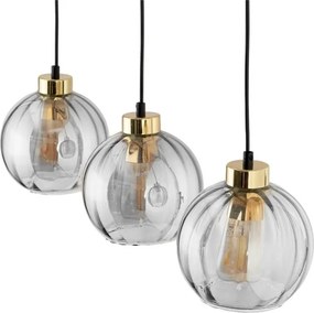 LED Lustr na lanku DEVI 3xE27/15W/230V černá/čirá